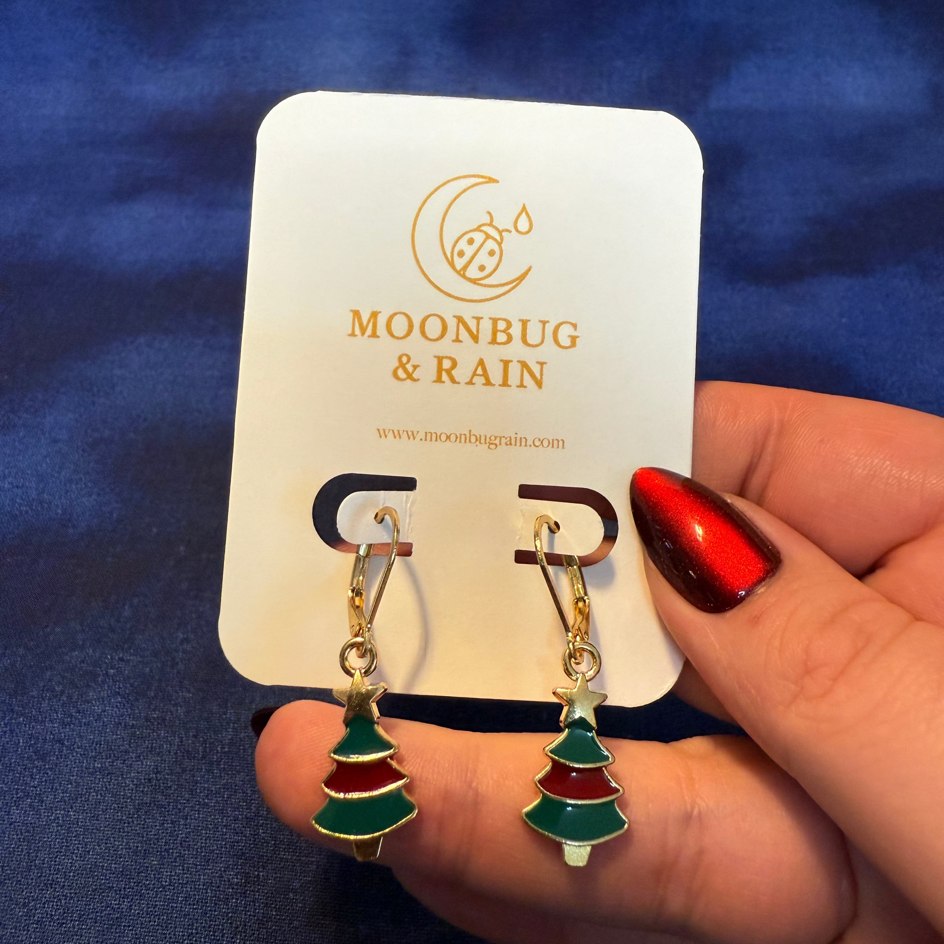Enamel Green and Red Trees – Moonbug & Rain